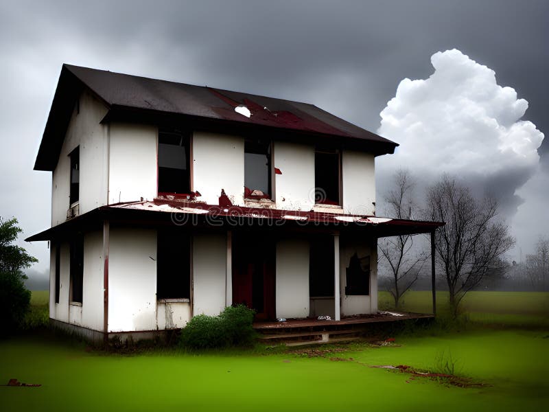 Abandoned House in the Field, Ai Generated Stock Illustration ...