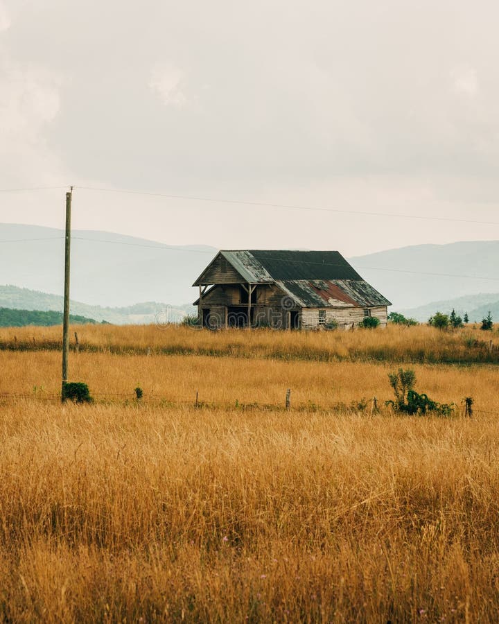 Abandoned House and Fields Along the Blue Ridge Parkway in Virginia ...