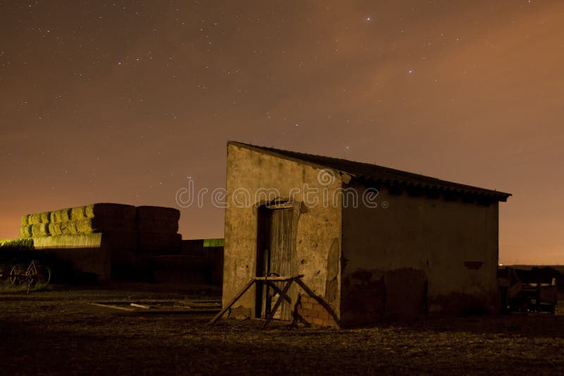 Abandoned house with stars stock image. Image of nature - 36816949