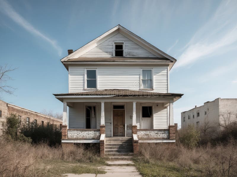 Abandoned House in Urban Exploration Setting. Stock Illustration ...