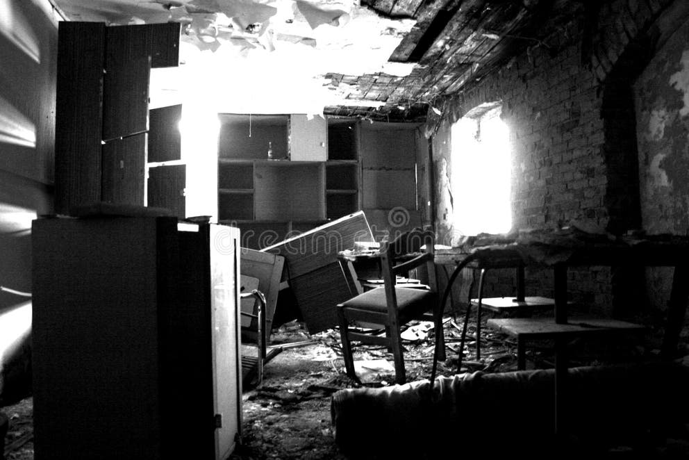 Abandoned house stock photo. Image of furniture, light - 61639808