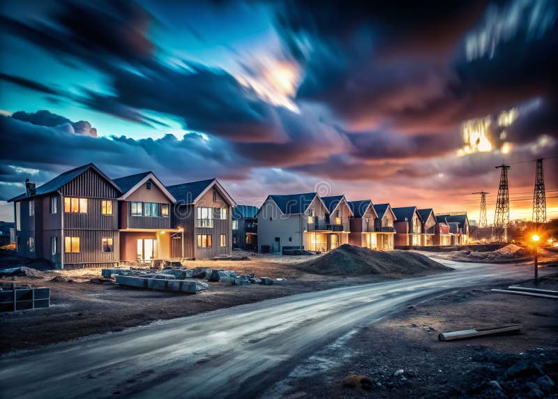 Abandoned Housing Development at Night a Visual Reflection of ...