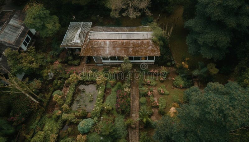 Abandoned Hut in Rustic Forest, Tranquil Beauty Generated by AI Stock ...