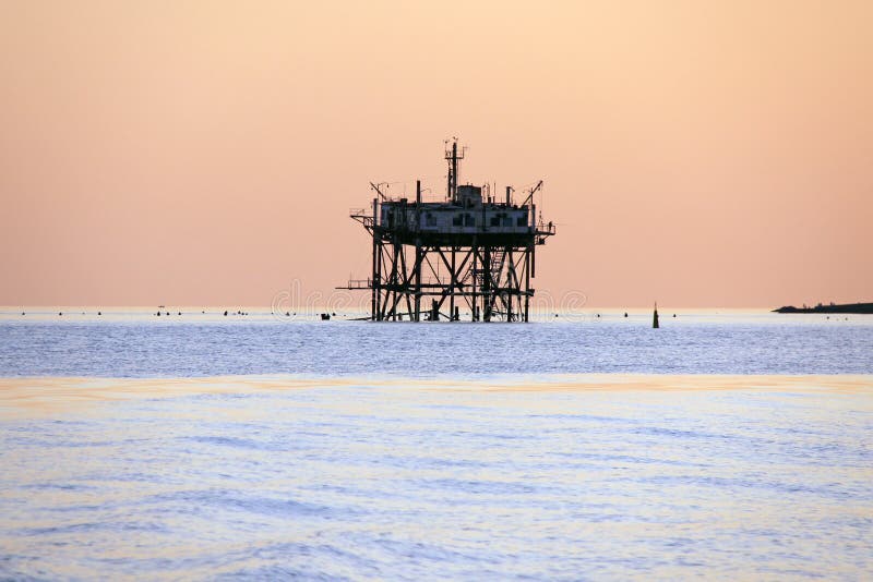 Abandoned Oceanographic Platform Near Black Sea Coast, Crimea. Old ...