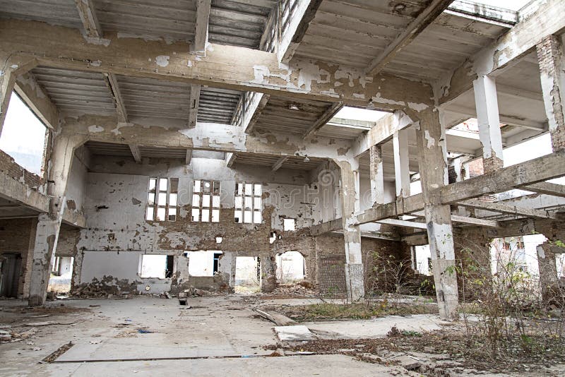 Abandoned Industrial Building Stock Image - Image of stone, nature ...