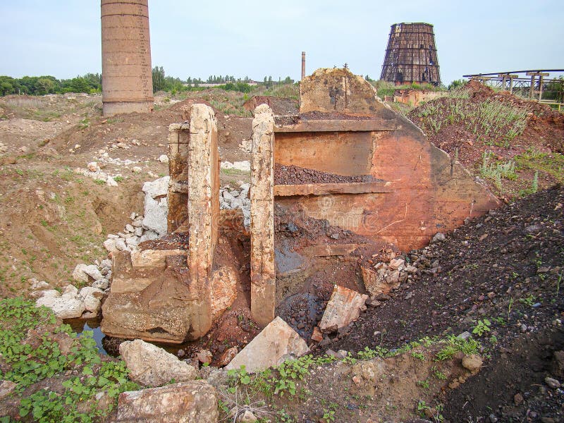 An Abandoned Industrial or Construction Site, Depicted with a Rusted ...