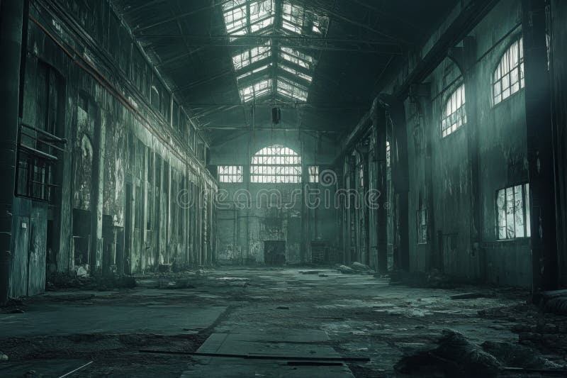 Abandoned Industrial Factory Interior Stock Image - Image of historical ...