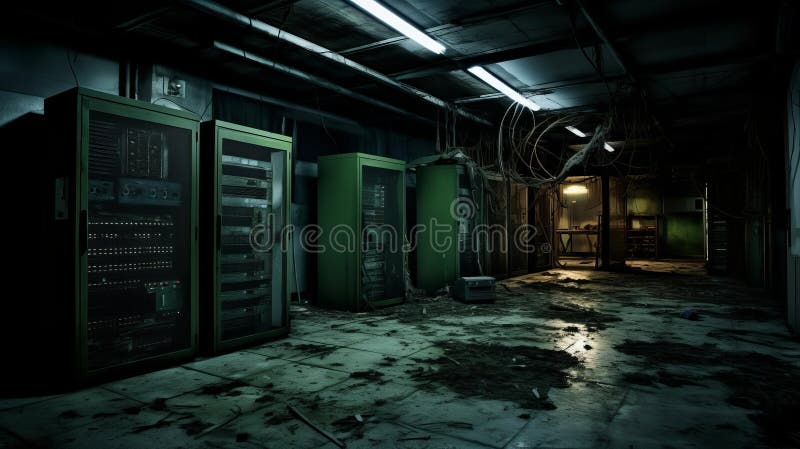 Abandoned Industrial Server Room in Need of Renovation Stock ...