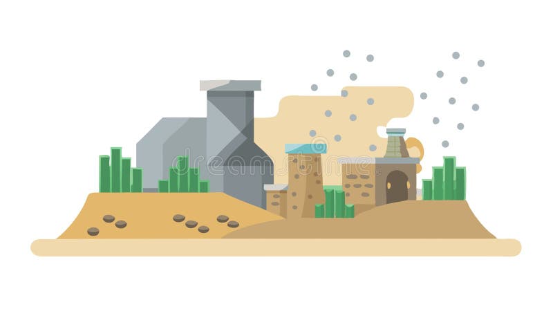 Abandoned Industrial Site, Post-apocalyptic Scene, Environmental Decay ...