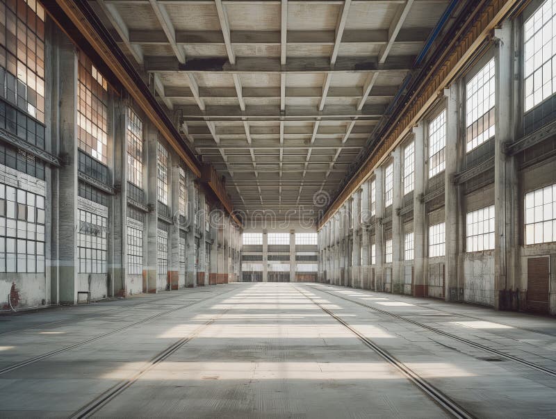 Abandoned Industrial Machinery in Sunlit Factory Stock Photo - Image of ...