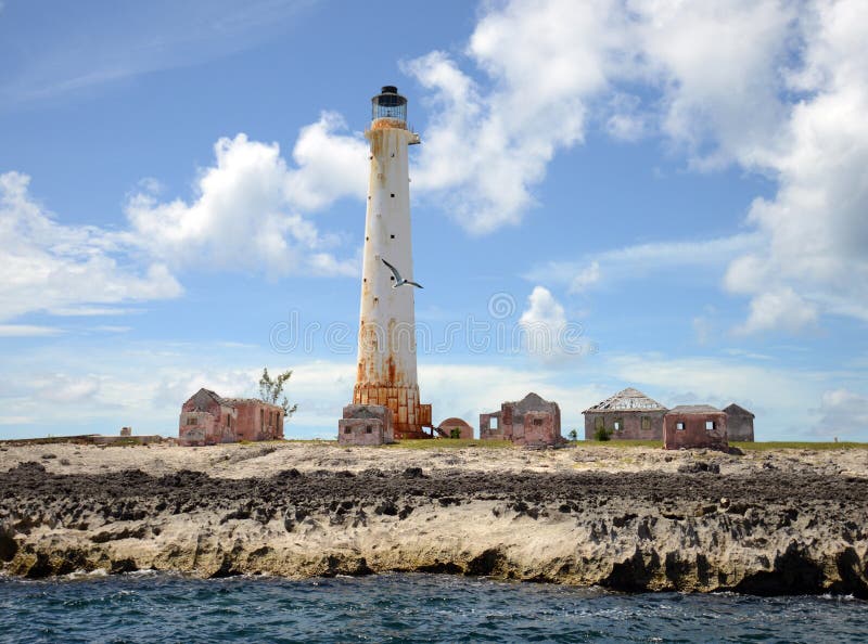 Great Isaac Cay Lighthouse in the Bahamas Stock Photo - Image of tower ...
