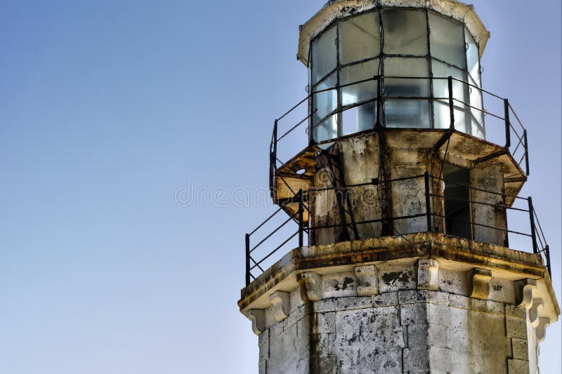 Abandoned Lighthouse with Clear Deterioration Over Time Stock Image ...