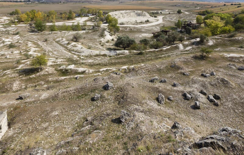 Abandoned lime pit stock photo. Image of field, clouds - 176582740