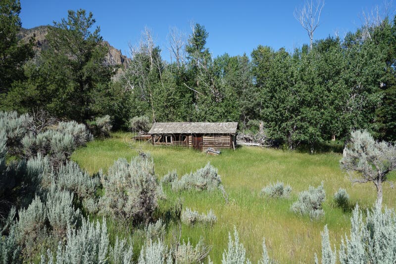 An old, run-down log cabin stock photo. Image of roof - 42254090