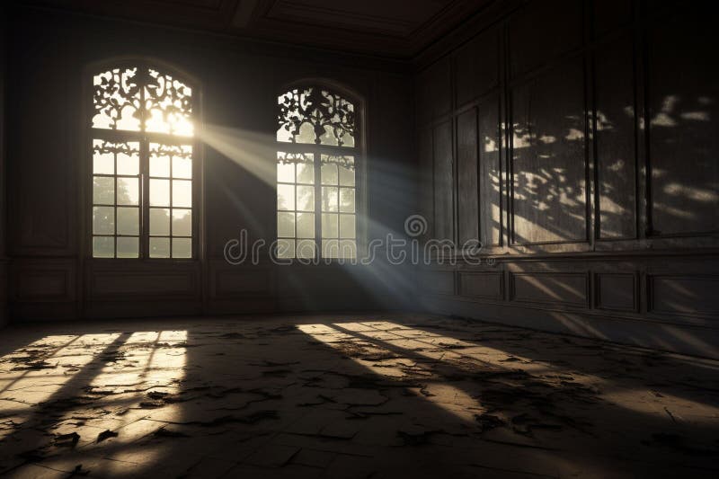 Abandoned Mansion Shadows Shadows Cast on the Stock Illustration ...