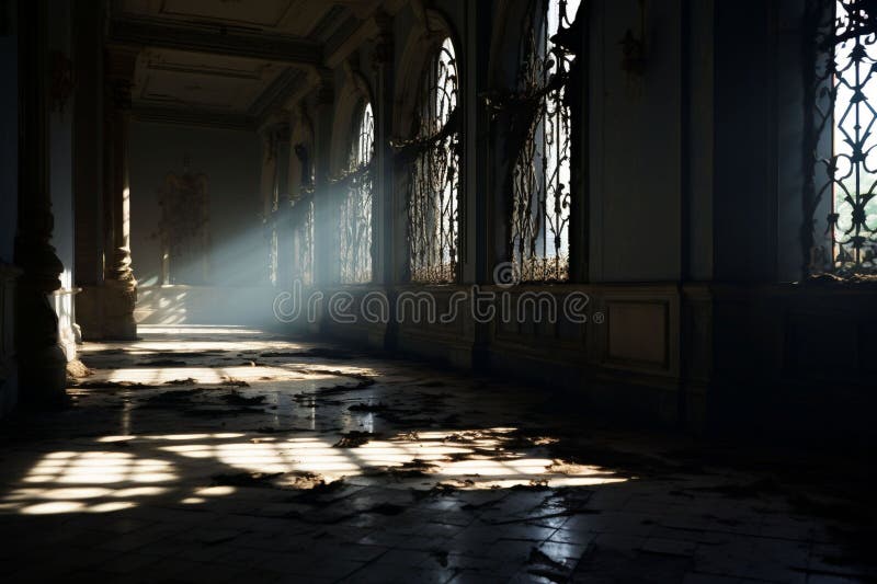 Abandoned Mansion Shadows Shadows Cast on the Stock Illustration ...