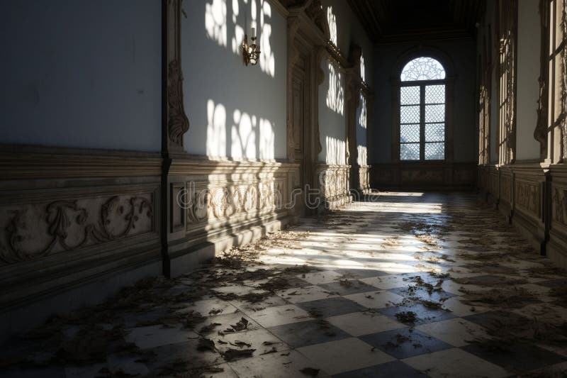 Abandoned Mansion Shadows Shadows Cast on the Stock Illustration ...