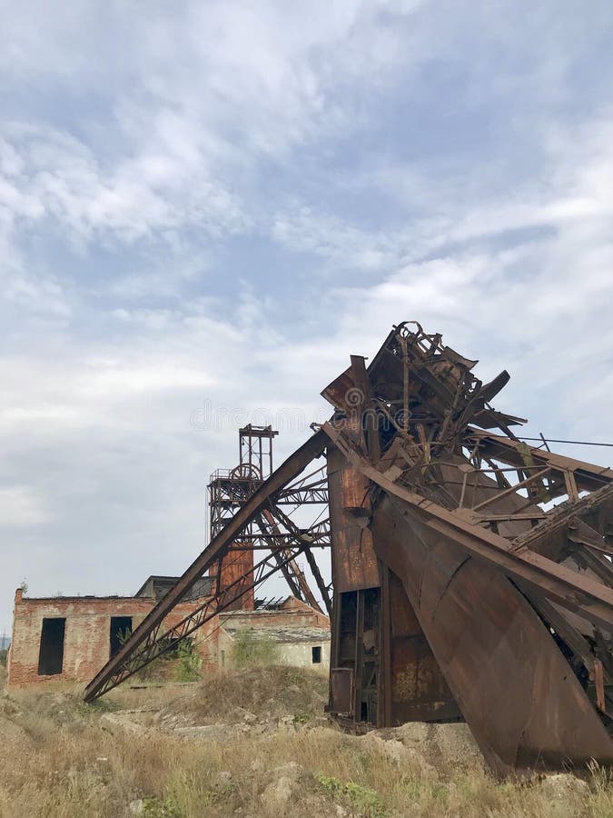 Abandoned Metal Constructions of the Salt Mine. Rusty Metal, Collapsed ...