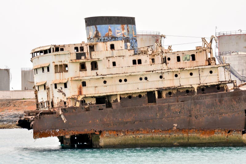 Abandoned Metal Rusty Ship stock photo. Image of view - 66128500