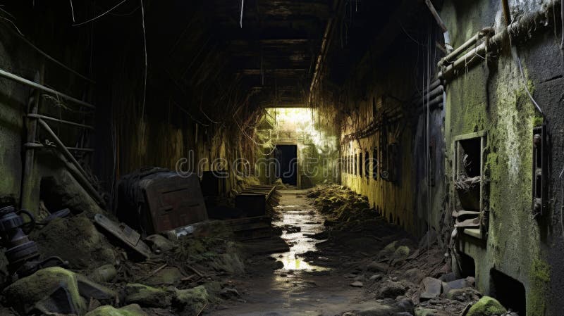 Abandoned Military Base Interior Details Stock Illustration ...