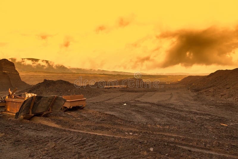Abandoned Mine - Damaged Landscape after Ore Mining Stock Photo - Image ...