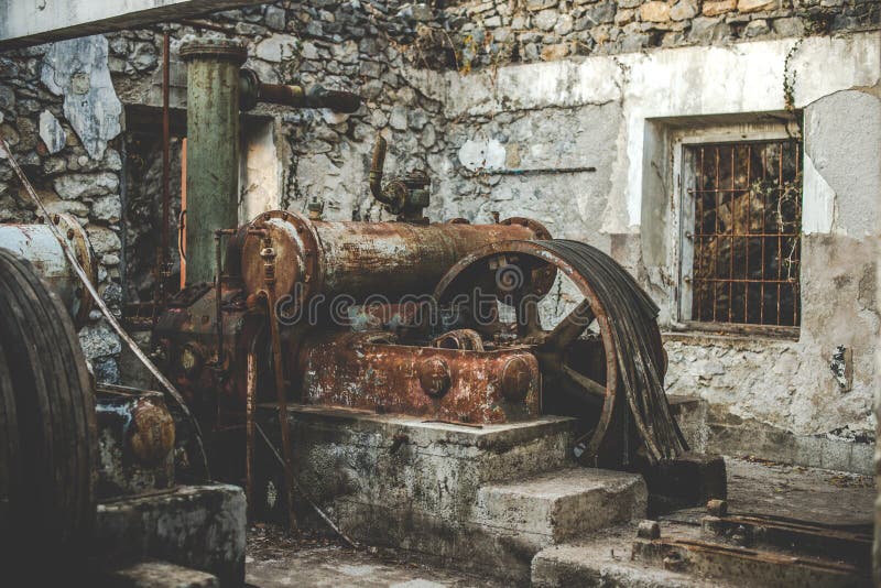 Abandoned Mine Rusty External Equipment and Buildings Stock Image ...
