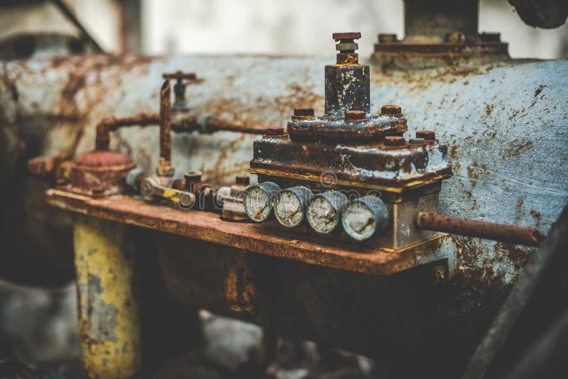 Abandoned Mine Rusty External Equipment and Buildings Stock Image ...