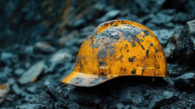 Abandoned Miner S Helmet in Coal Mine Stock Photo - Image of coal ...