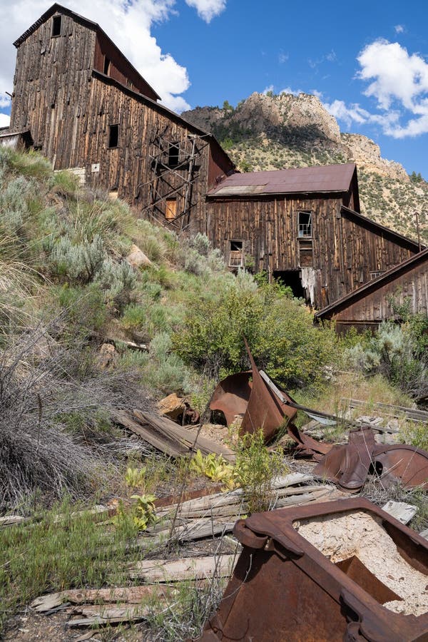 Abandoned Mining Mill in the Bayhorse Ghost Town of Idaho Stock Photo ...