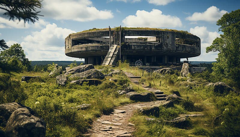 Abandoned Mining Site Old, Rusty Equipment on Weathered Concrete ...