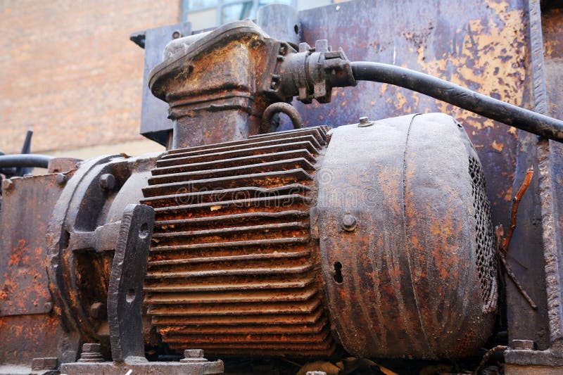 Abandoned Motor in a Factory Stock Photo - Image of hardware, equipment ...