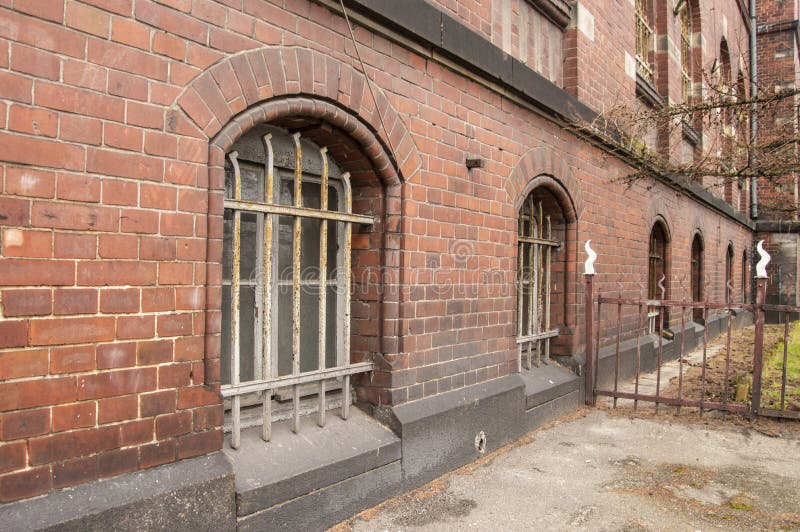 Abandoned and Neglected Brick Building on a Sunny Autumn Day. Autumn ...