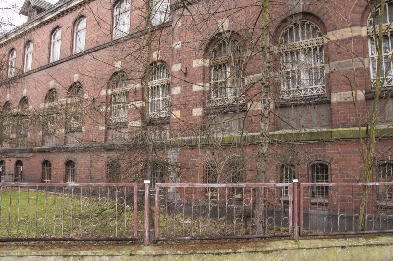 Abandoned and Neglected Brick Building on a Sunny Autumn Day. Autumn ...