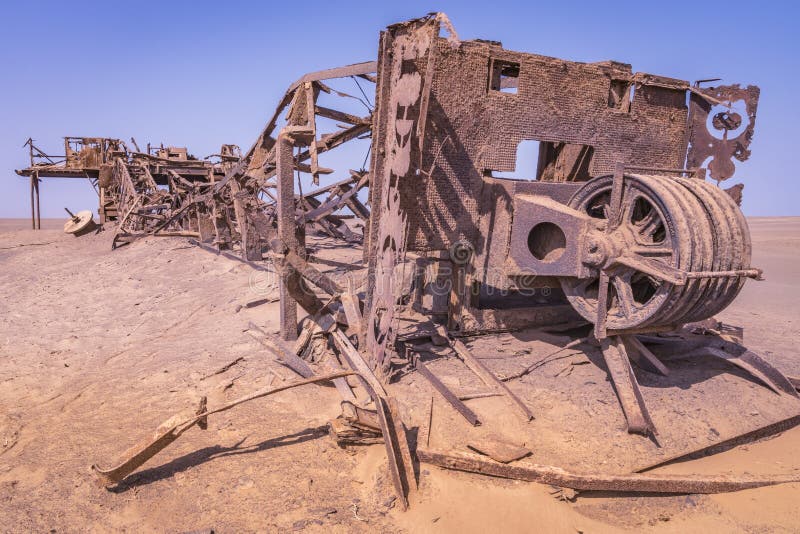 Abandoned Oil Rig in the Skeleton Coast in Namibia. Stock Photo - Image ...