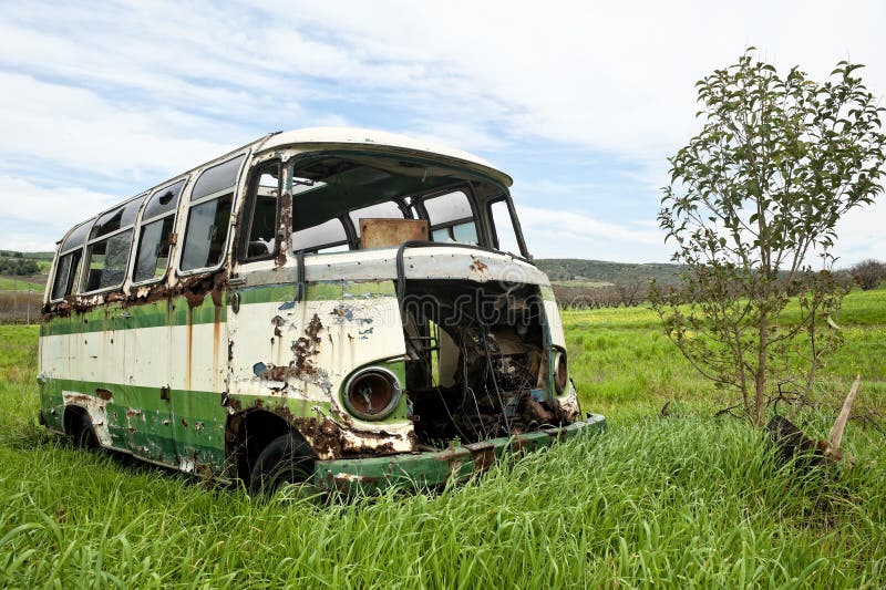 Abandoned old bus stock image. Image of vehicle, vintage - 30490667