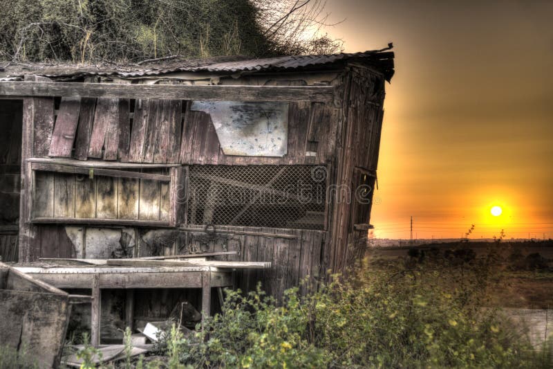 Shack in Front of High Rock Under Green Forest Stock Image - Image of ...