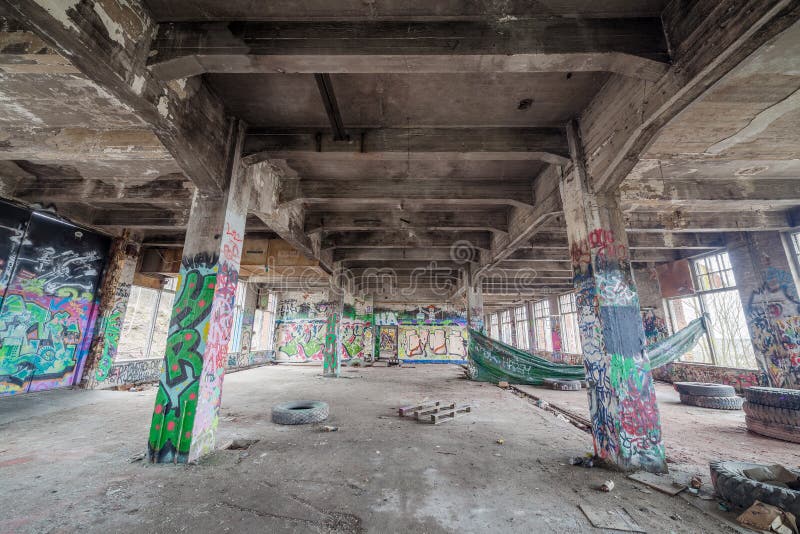 Abandoned Old Factory Building Stock Photo - Image of roof ...
