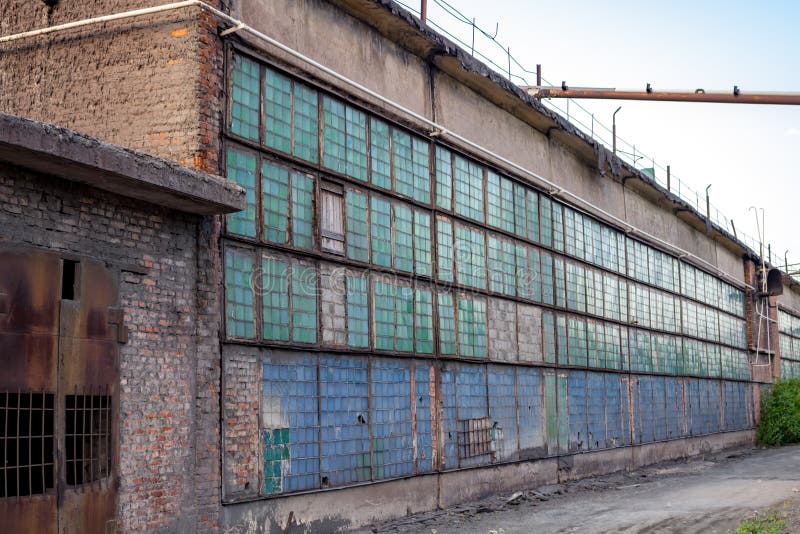 The Abandoned Old Factory Building Outside Stock Image - Image of ...