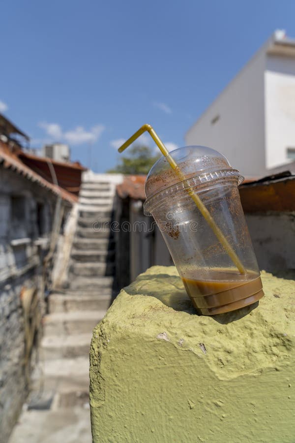 Old Plastic Drinking Cup with Coffee Stock Image - Image of environment ...