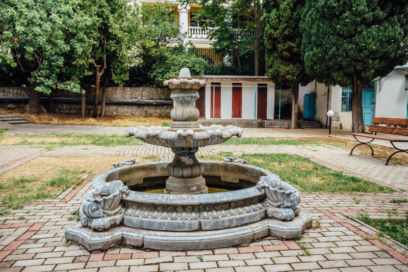 Abandoned Old Round Fountain in Old Park Stock Image - Image of culture ...