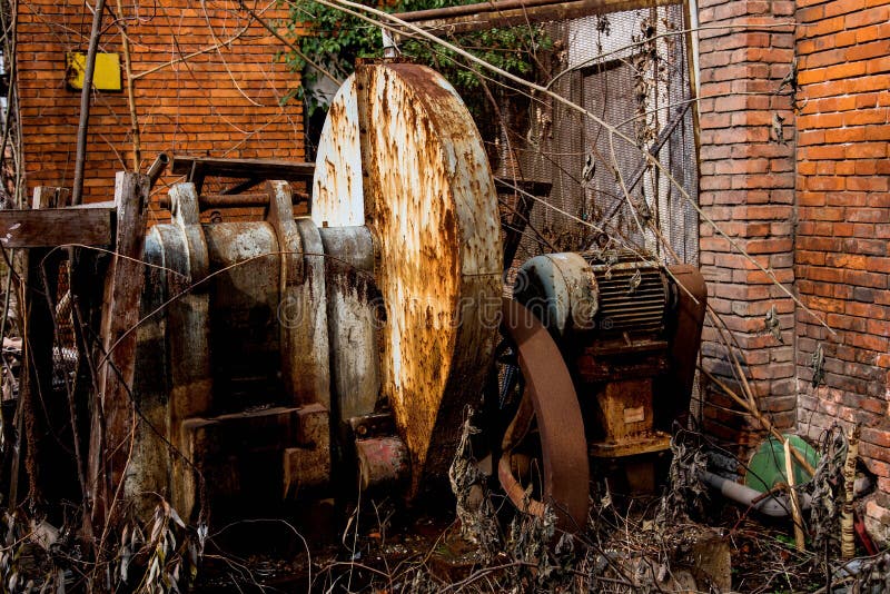 Abandoned Old Rusty Machine Stock Photo - Image of workshop, textures ...