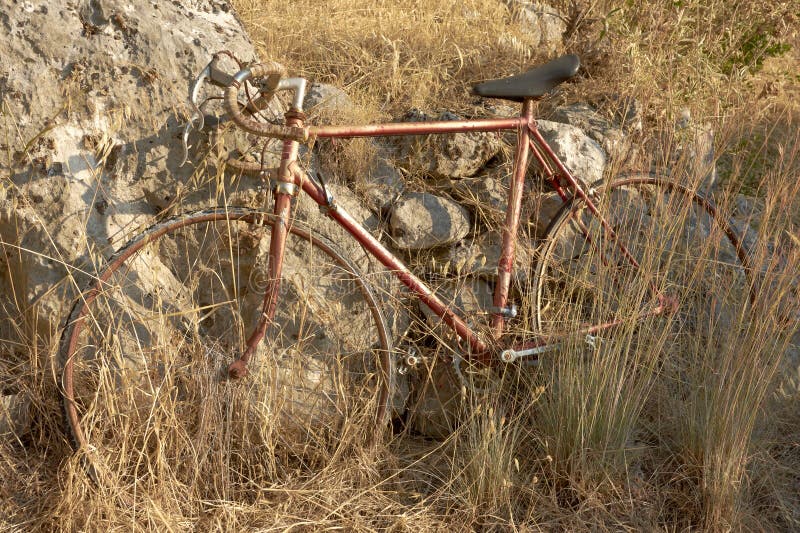 Abandoned Old Rusty Racing Bike 01 Stock Image - Image of ...