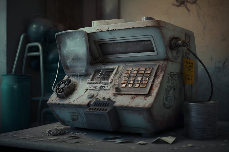 Abandoned Old Telephone in an Abandoned Factory. 3d Rendering Stock ...