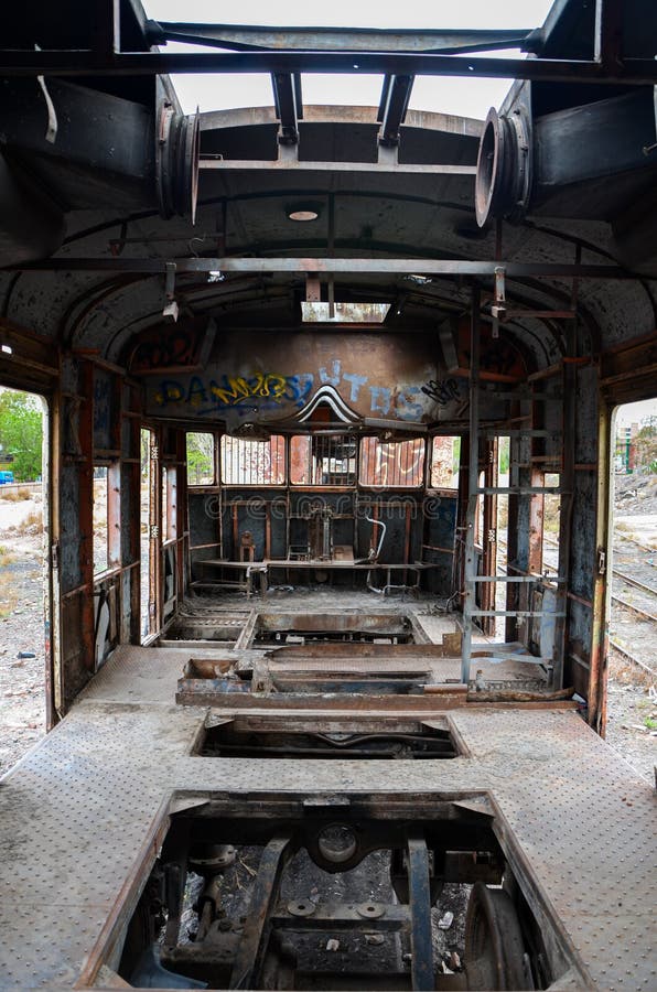 Abandoned Old Train with Rust and Graffitis Stock Photo - Image of ...