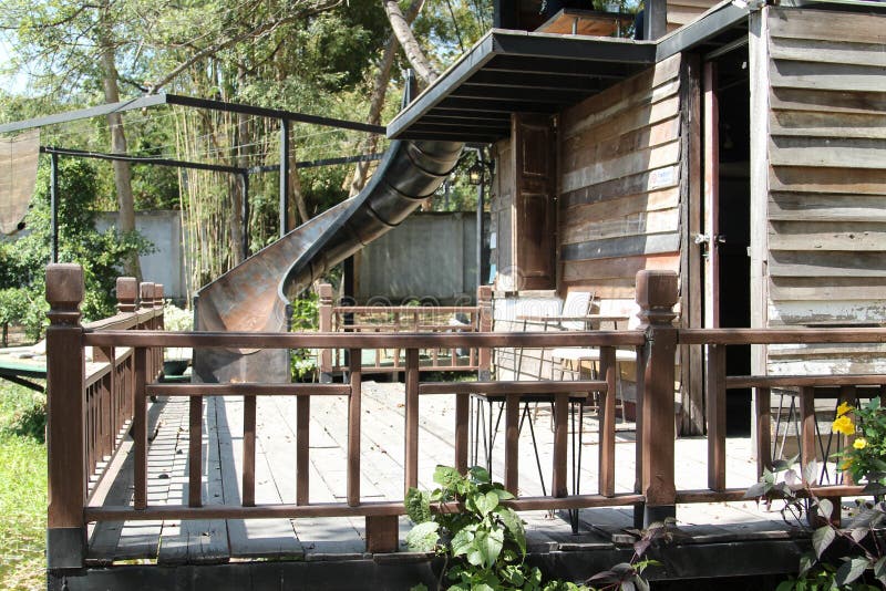 Abandoned Old Water Slide in the Park Stock Image - Image of slide ...