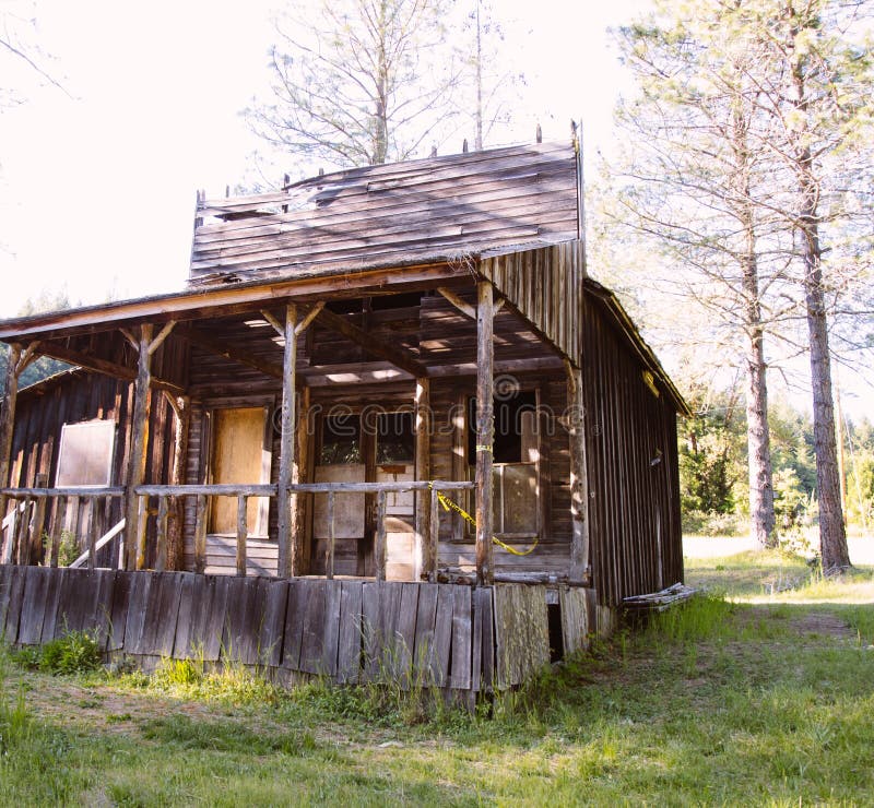 Abandoned Old Wooden House Built in a Forest Stock Photo - Image of ...
