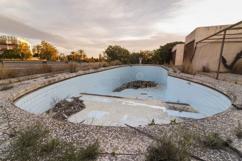 Abandoned pool. stock photo. Image of crisis, construction - 52815964