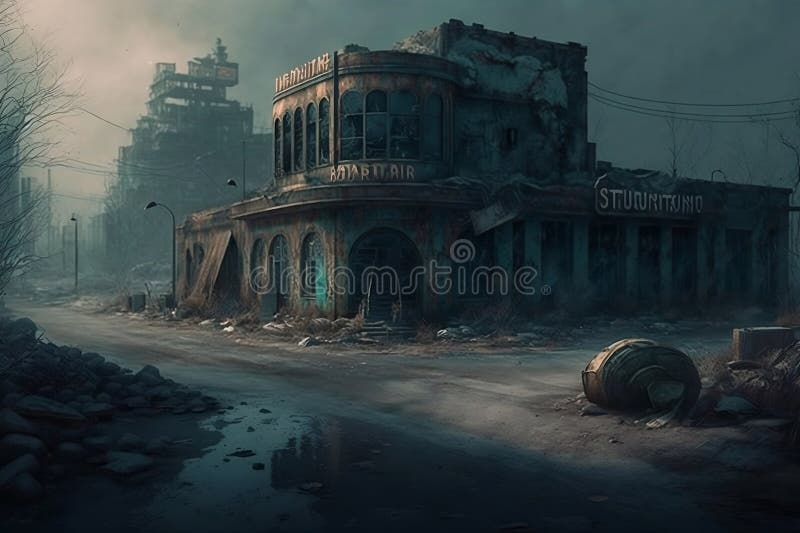 Abandoned Post-apocalyptic City after Marauding Stock Illustration ...