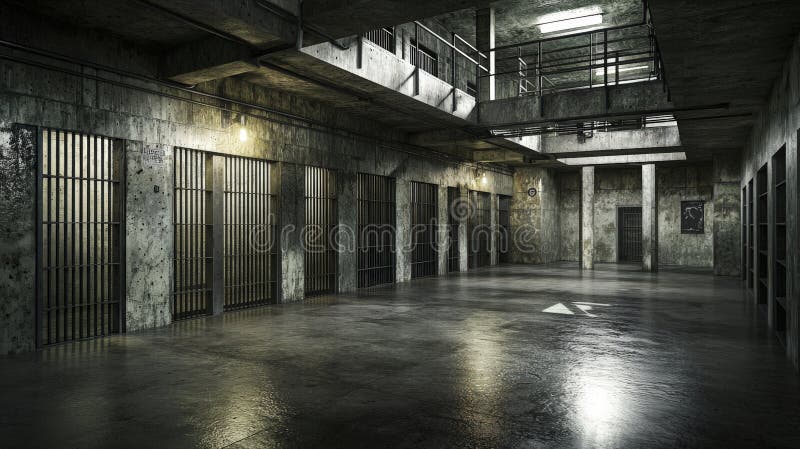Abandoned Prison Interior Urban Location 3d Render Gritty Environment ...