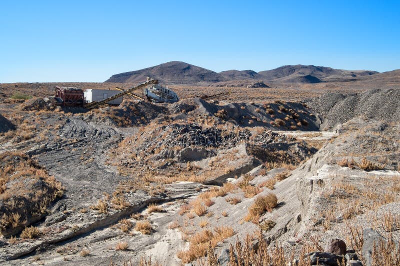 Abandoned Quarry in the Nevada Desert Stock Photo - Image of antique ...